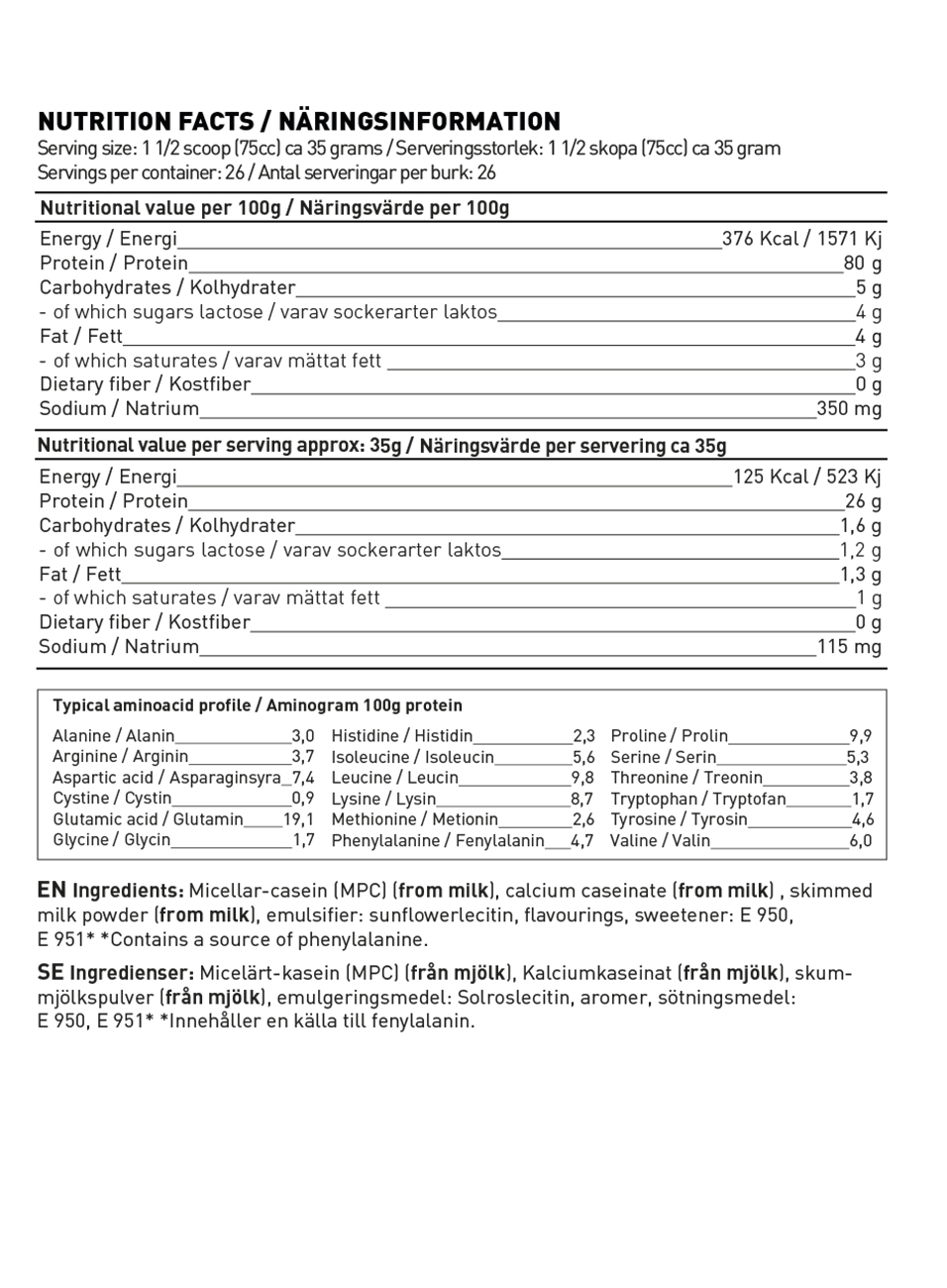 Casein Royal, 900g - ELITE NUTRITION THAILAND